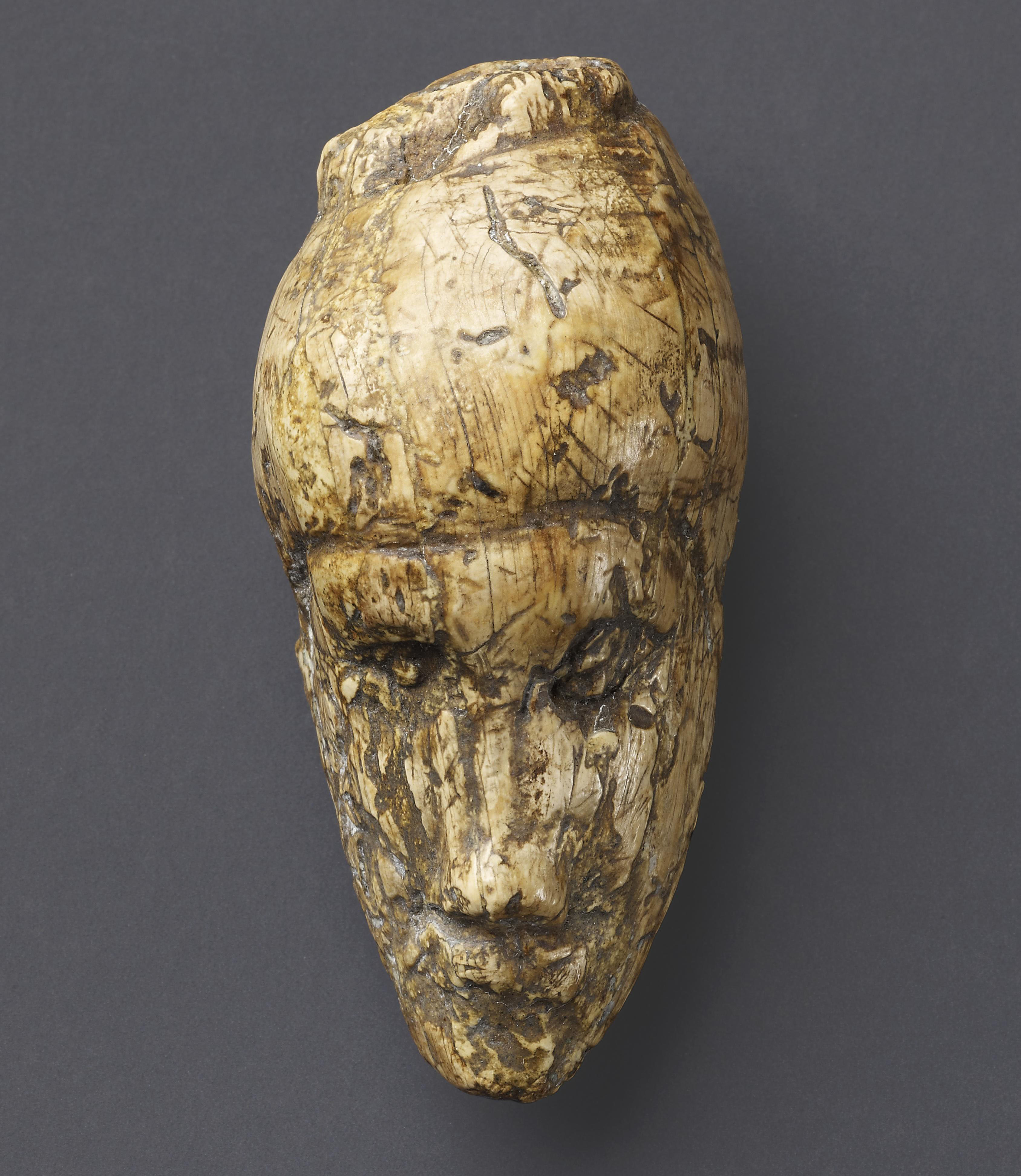 Mammoth ivory female portait from Dolni Vestonice or "Mona Lisa". Upper ...